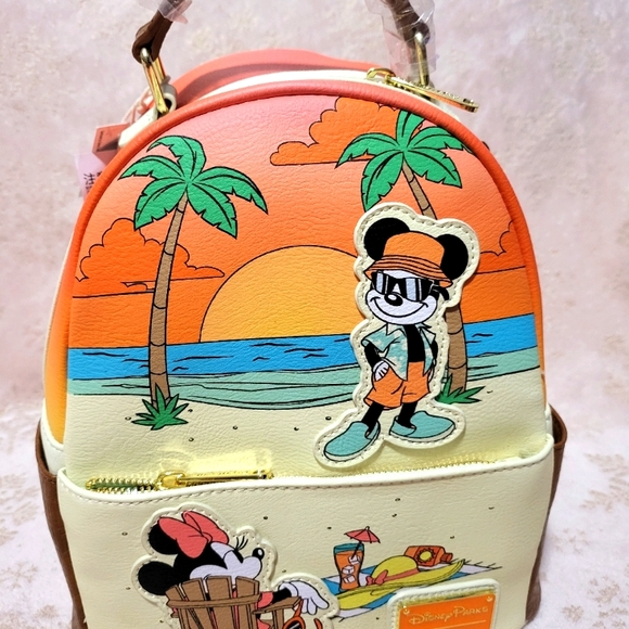 Disney | Bags | Disney Womens Tropical Backpack Orange And Cream | Poshmark